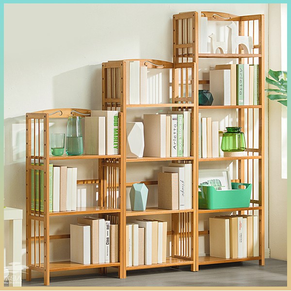 Bamboo Bookshelf in Classic and Minimalist Design 3/4/5 Tier | Shopee ...