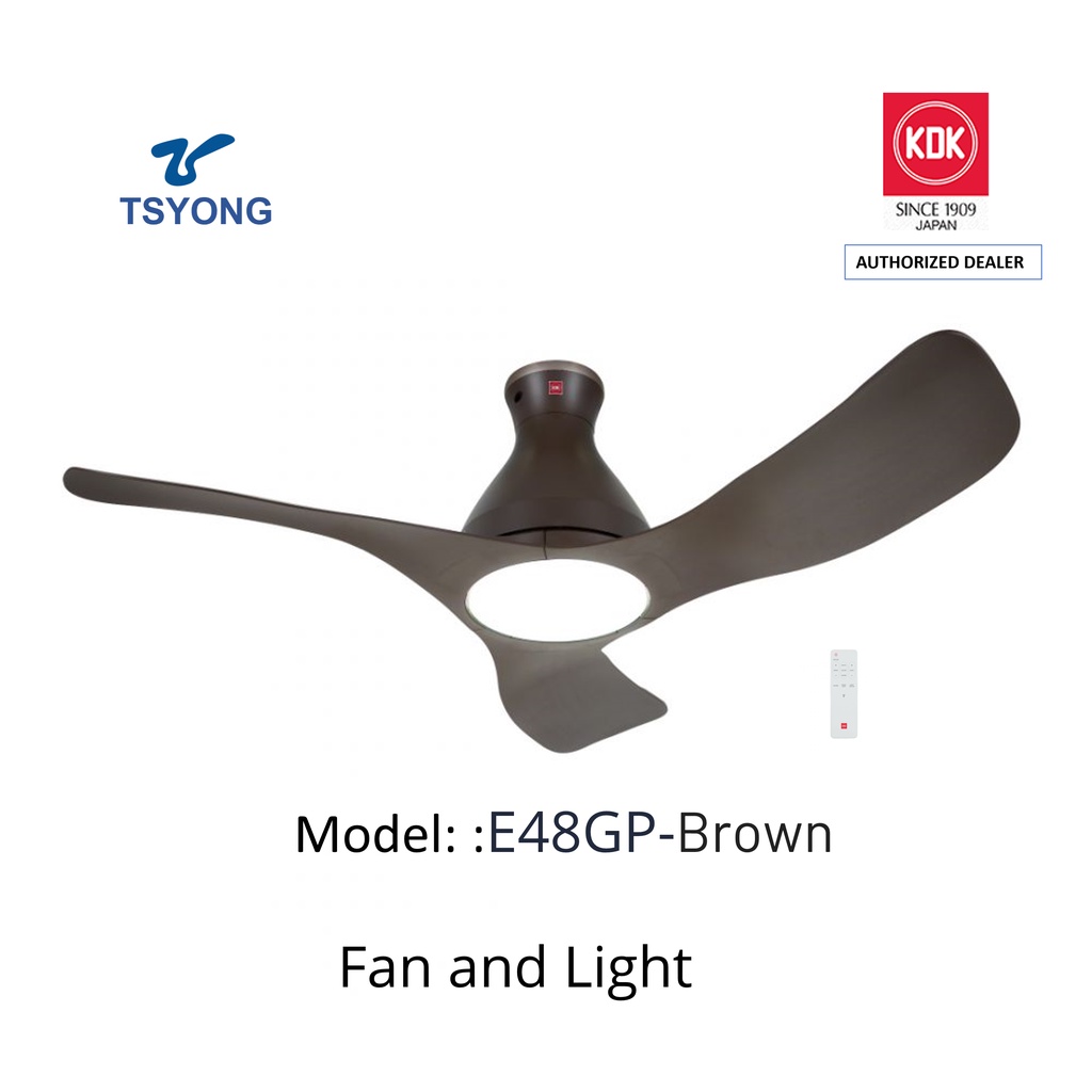 KDK E48GP 48'' CEILING FAN WITH LIGHT AND WIFI | Shopee Singapore