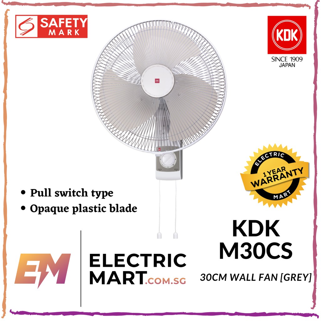 KDK M30CS 30cm Wall Fan [GREY] | Shopee Singapore
