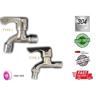 🔥Ready Stock in SG 🔥Stainless Steel Double washing machine Faucet Two 2 ...