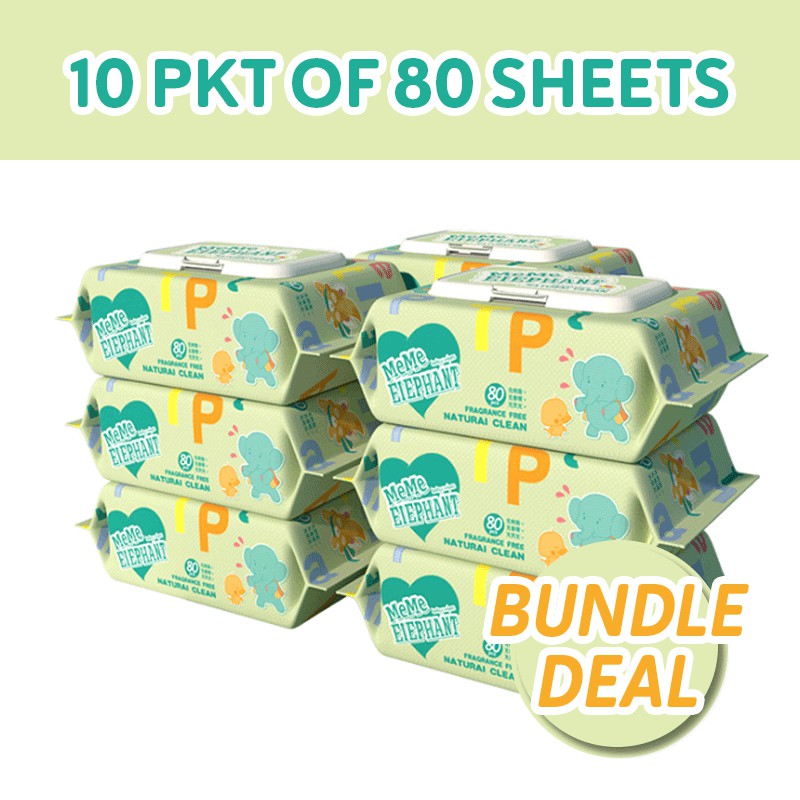 BIC Baby Wet Wipes 10 Cap packets Total 800 Sheets | Shopee Singapore