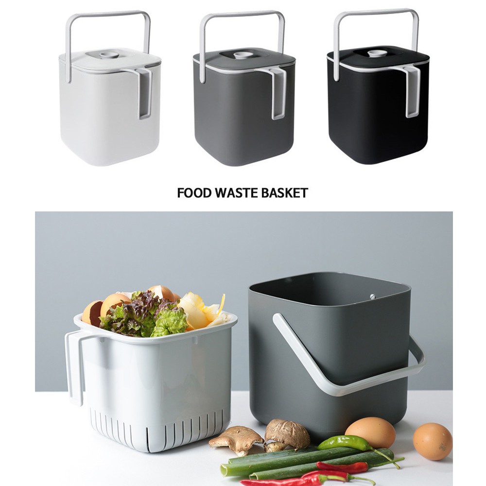 Food Waste Basket Bins 3.0 Liter Grey Made in KOREA | Shopee Singapore