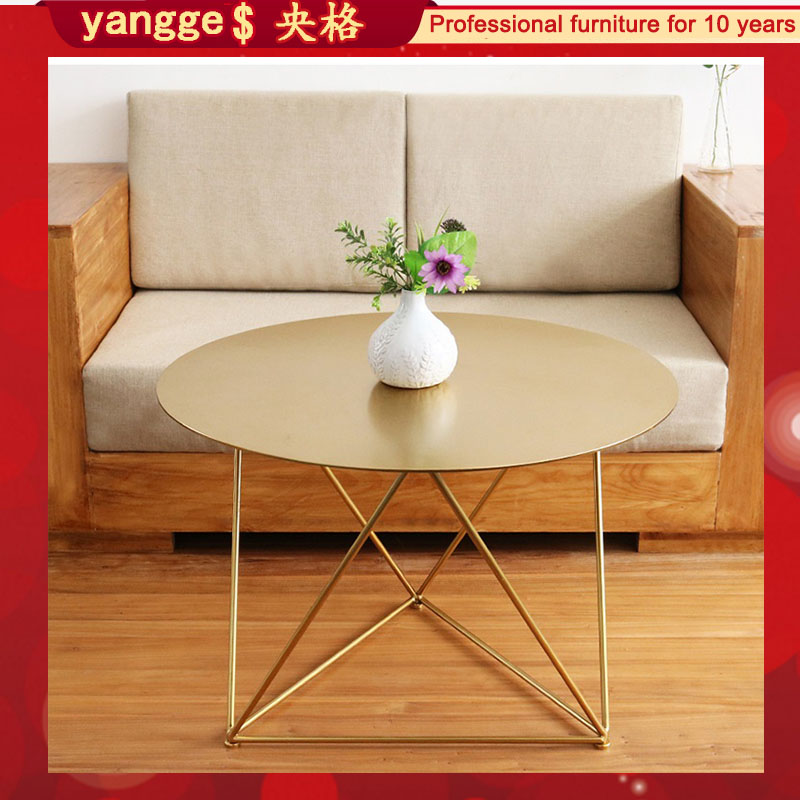 Iron coffee table living room sofa side table metal tea table round ...