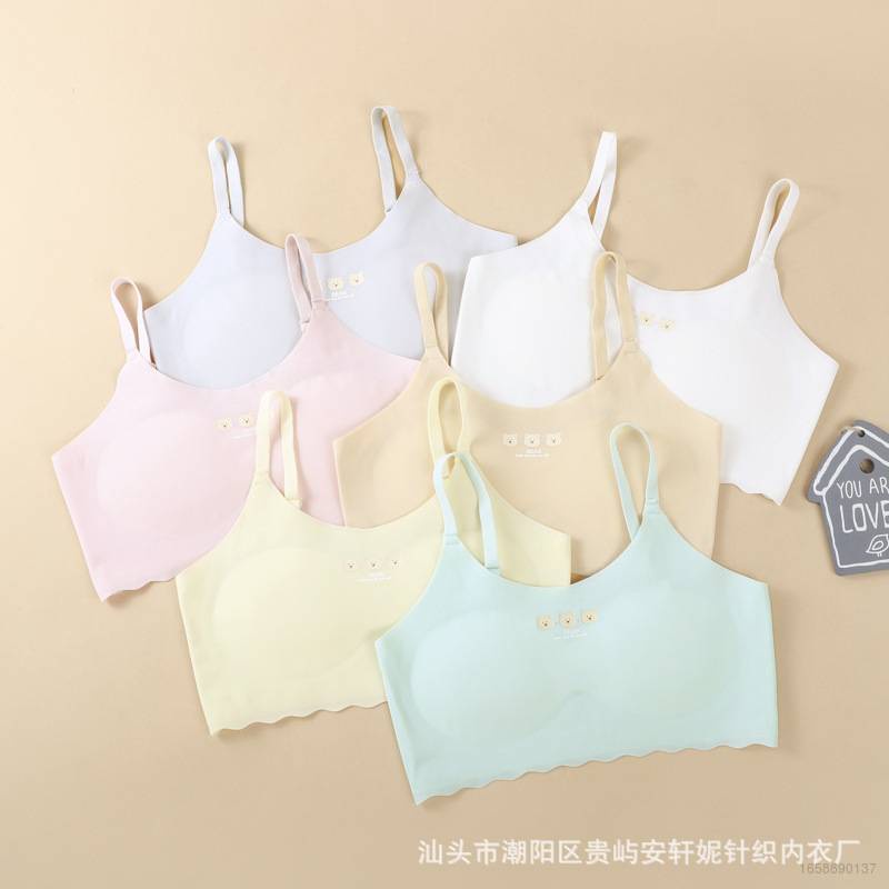 Kid 12-16 years old ice silk Teens Bra For Girl Kids bralette tops vest ...