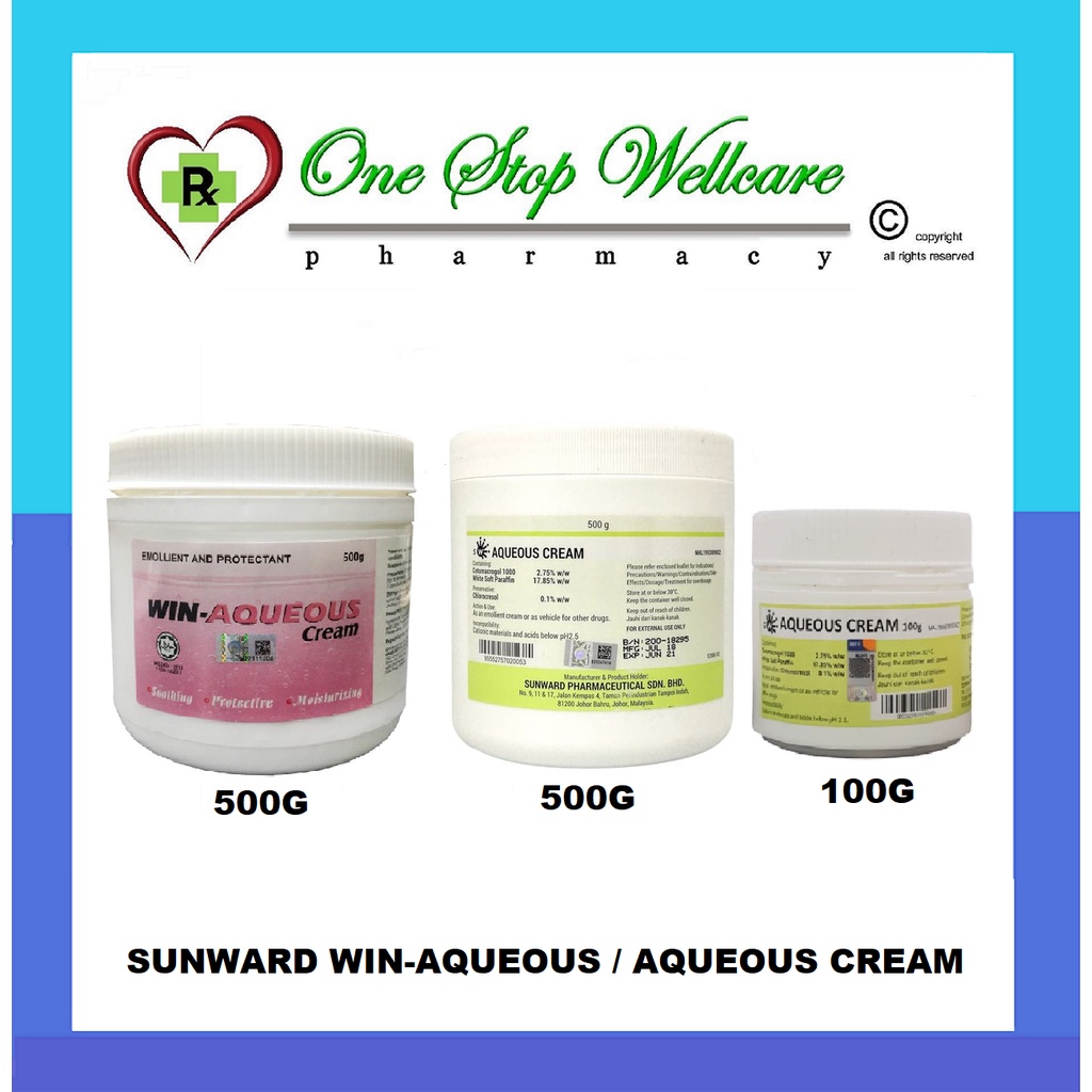 SUNWARD WIN-AQUEOUS CREAM 500G / AQUOES CREAM 100G / 500G | Shopee ...