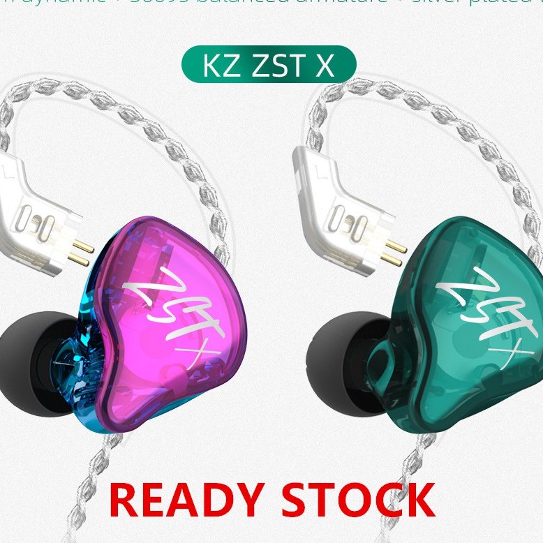 KZ ZST X 1BA+1DD Hybrid Unit In-ear Earphones HIFI Bass Sports DJ ...