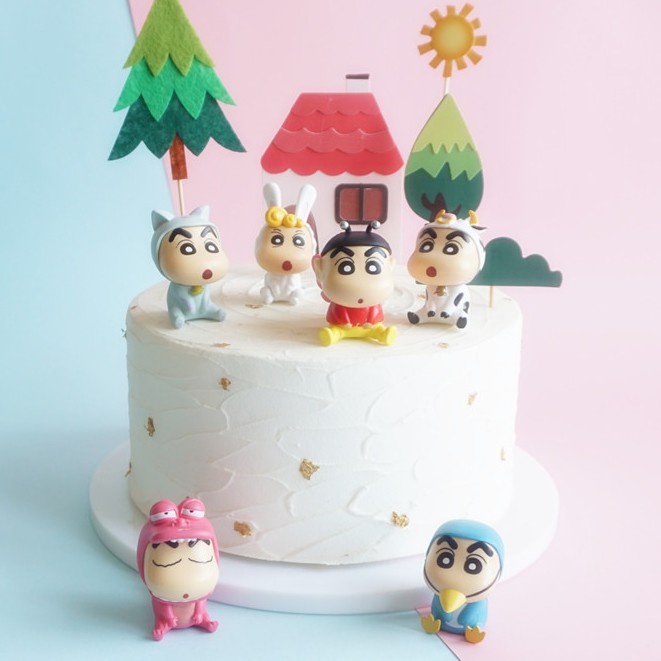 6Pcs/Set Crayon Shin Chan Cake Decoration Cake Topper | Shopee Singapore