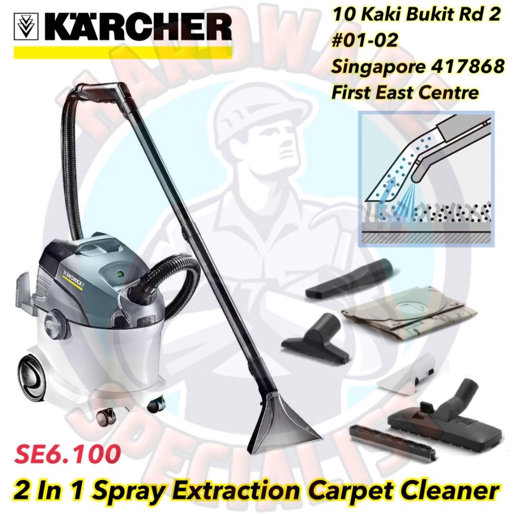 Karcher SE 6.100 Spray Extraction Carpet Cleaner + Wet & Dry Vaccum ...