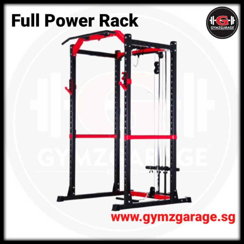 Full Power Rack With Lats Attachment ( Home Gym Fitness Hex Dumbbell ...