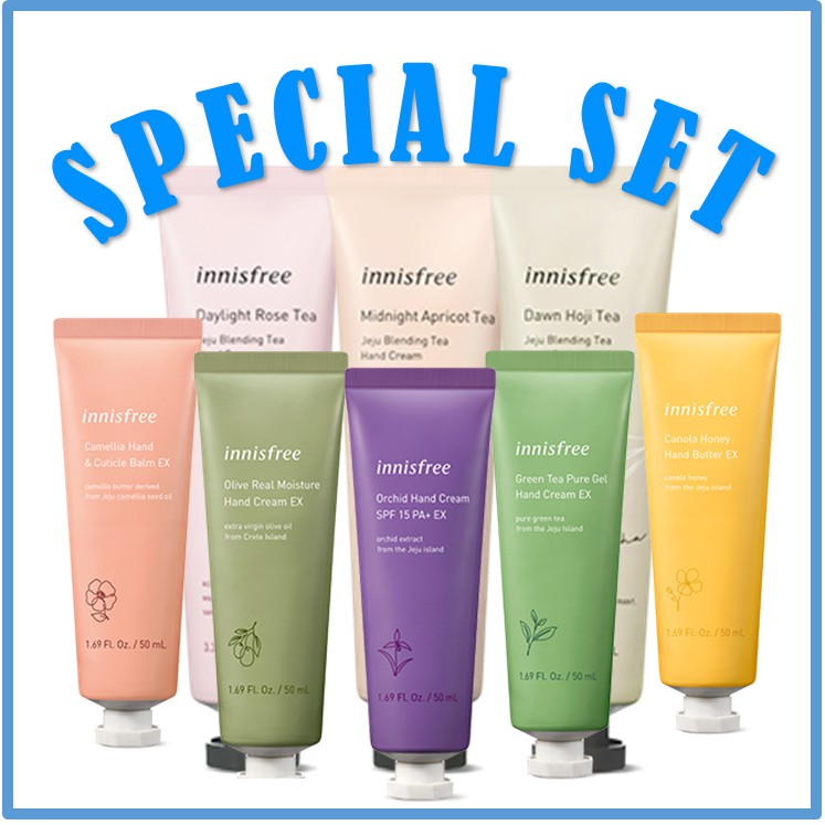 innisfree Hand Cream Set ( Orchid, Olive, Green, Blending, Canola ...