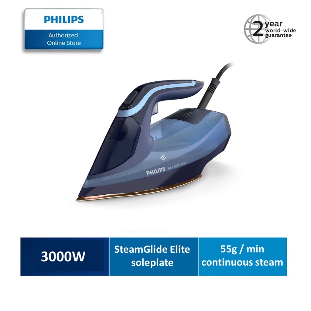 Philips Azur 3000W Steam Iron 8000 series with OptimalTEMP technology ...