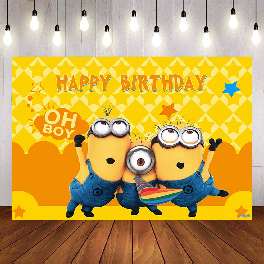 Minion Personalized Backdrop For Kids Birthday Flex Banner ...