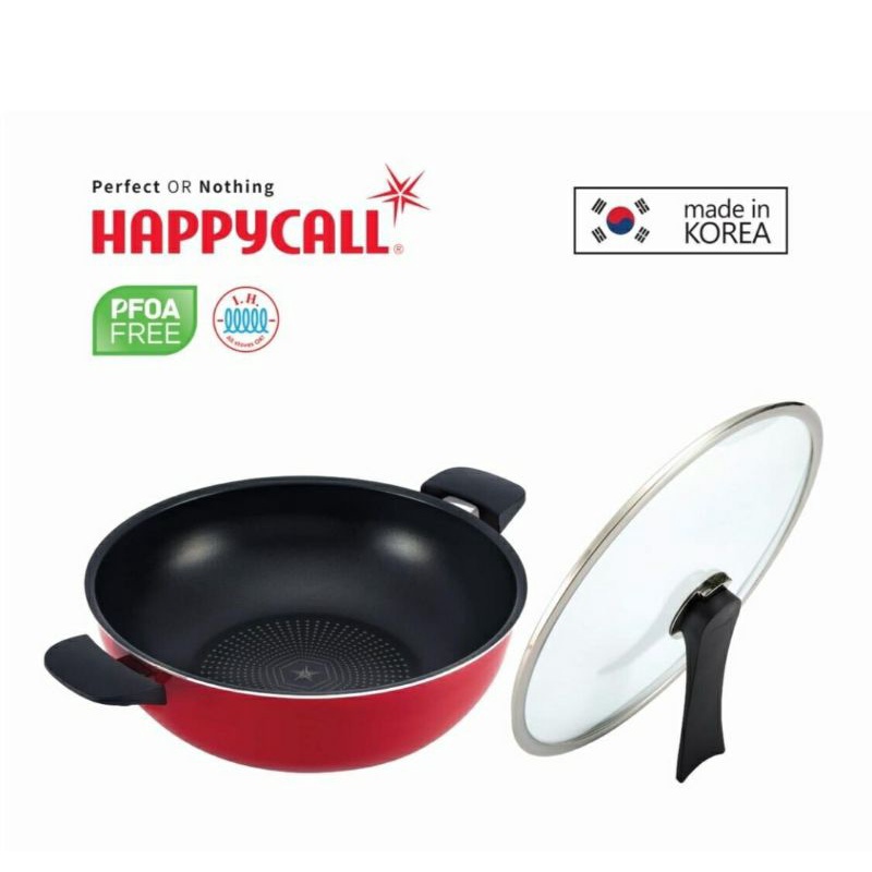 Happycall IH Diamond Passion 32cm Die Cast Chef Wok - Made in Korea (Red) | Shopee Singapore