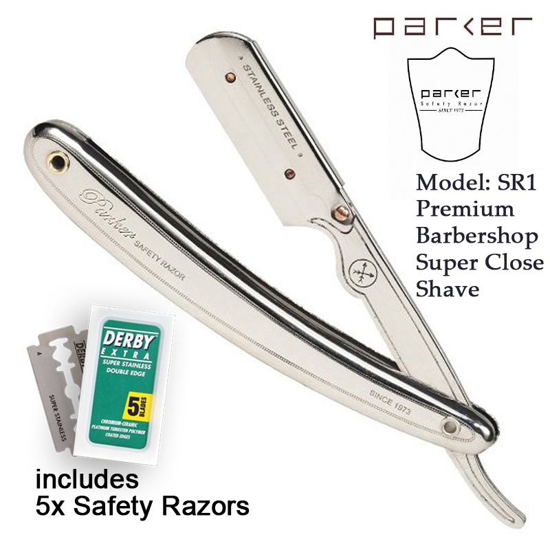 Parker SR1 Stainless Steel Straight Edge Razor | Shopee Singapore