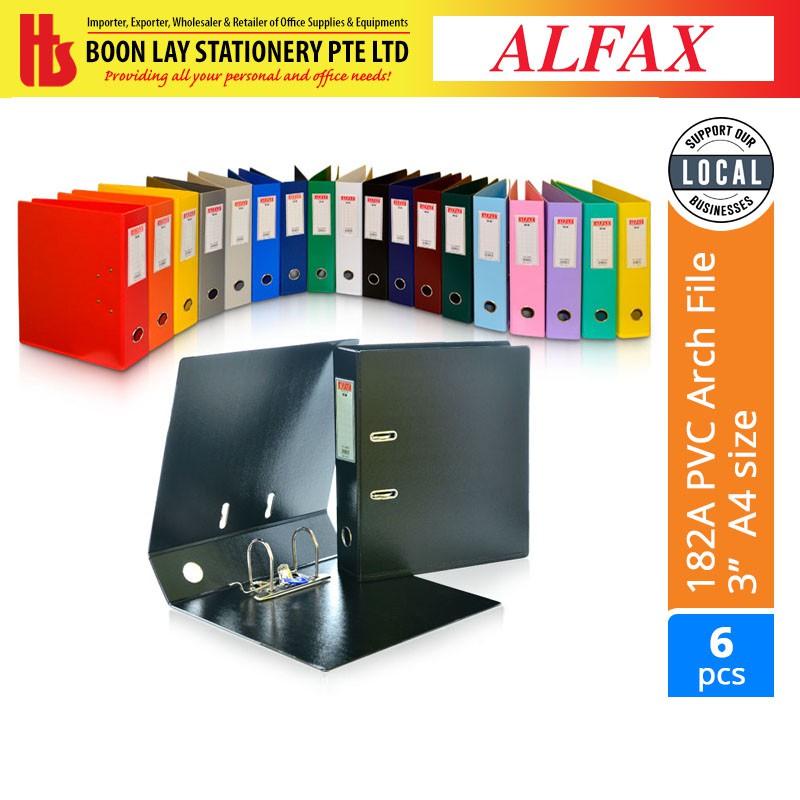 [BUNDLE OF 6PCS] ALFAX 182A4 PVC Arch File A4 3" | Shopee Singapore