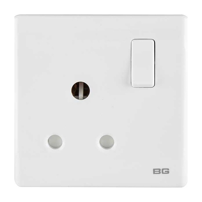 British General BG 15A Round Pin Single Socket Switch - White PCWH99 ...