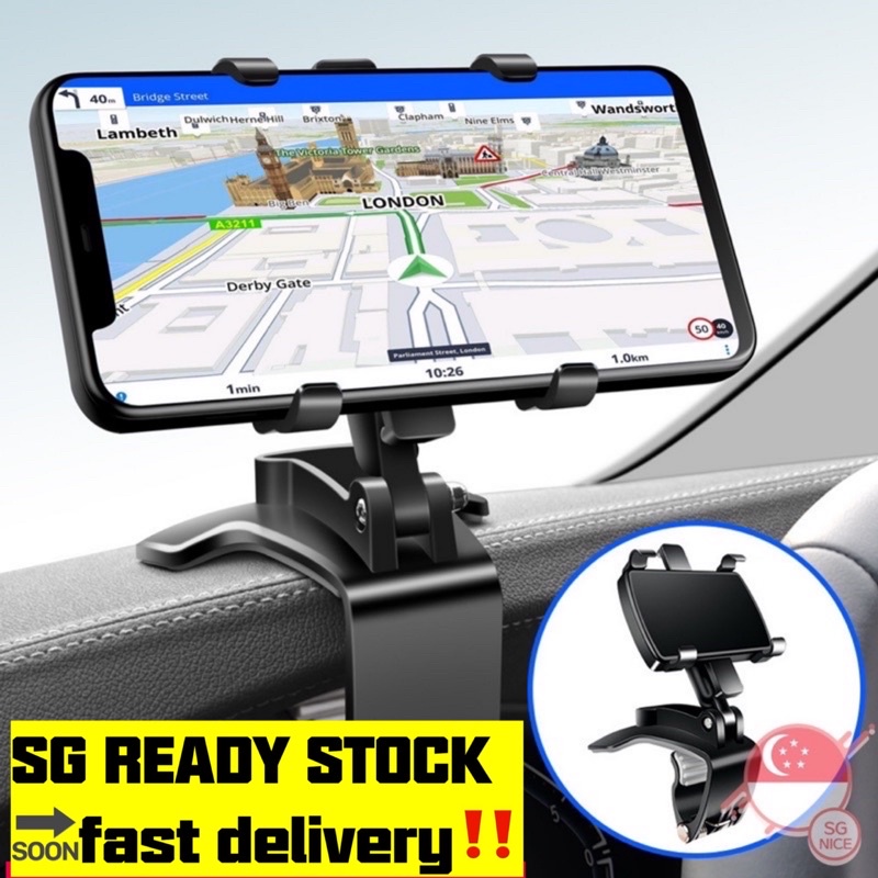SG STOCK💫Car Phone Holder Car Dashboard GPS Navigation Bracket Rearview ...