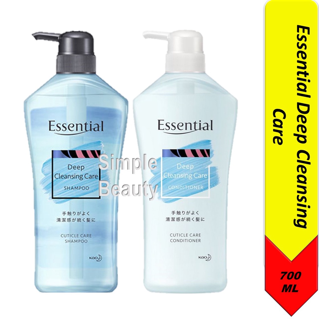 Essential Deep Cleansing Care Shampoo / Conditioner, 700ml | Shopee ...
