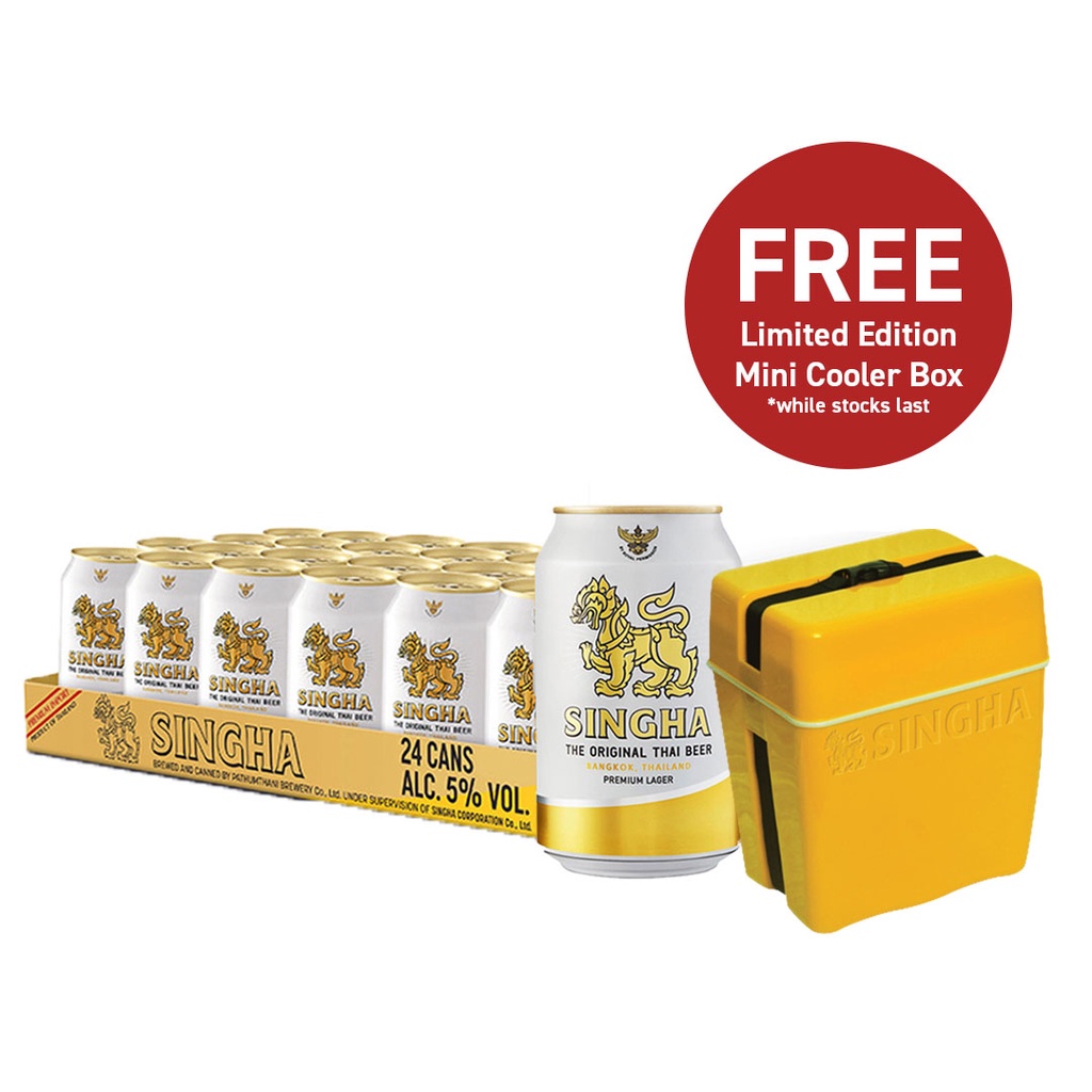 Singha Premium Lager Beer Can 320Ml [Bundle Of 24] [Thailand] | Shopee ...