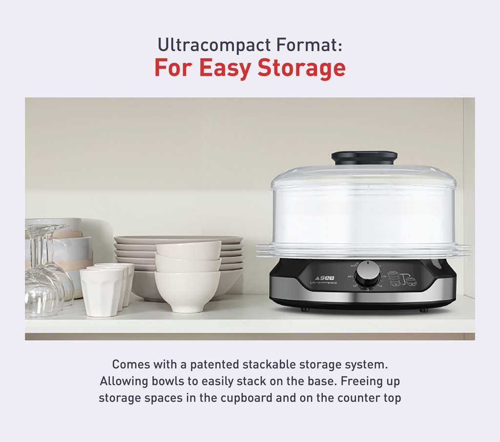 Tefal New Minicompact Steamer 2 Tier 6L VC1398 | Shopee Singapore