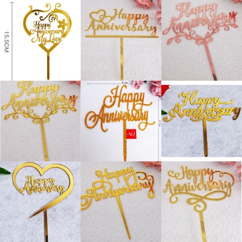 🇸🇬 (SG Seller) Happy Anniversary Cake Toppers | Shopee Singapore