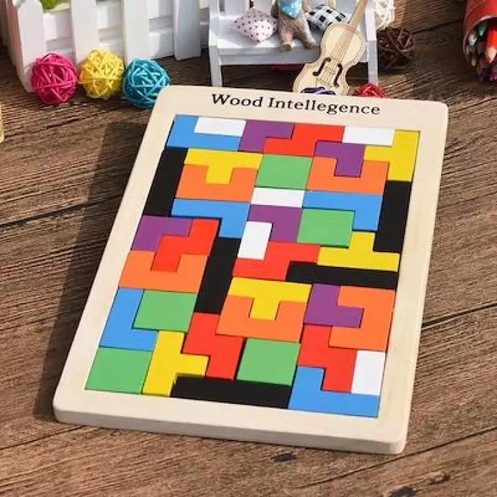 🌈 Montessori Wooden Blocks Children Wood Intelligence Russian Block ...