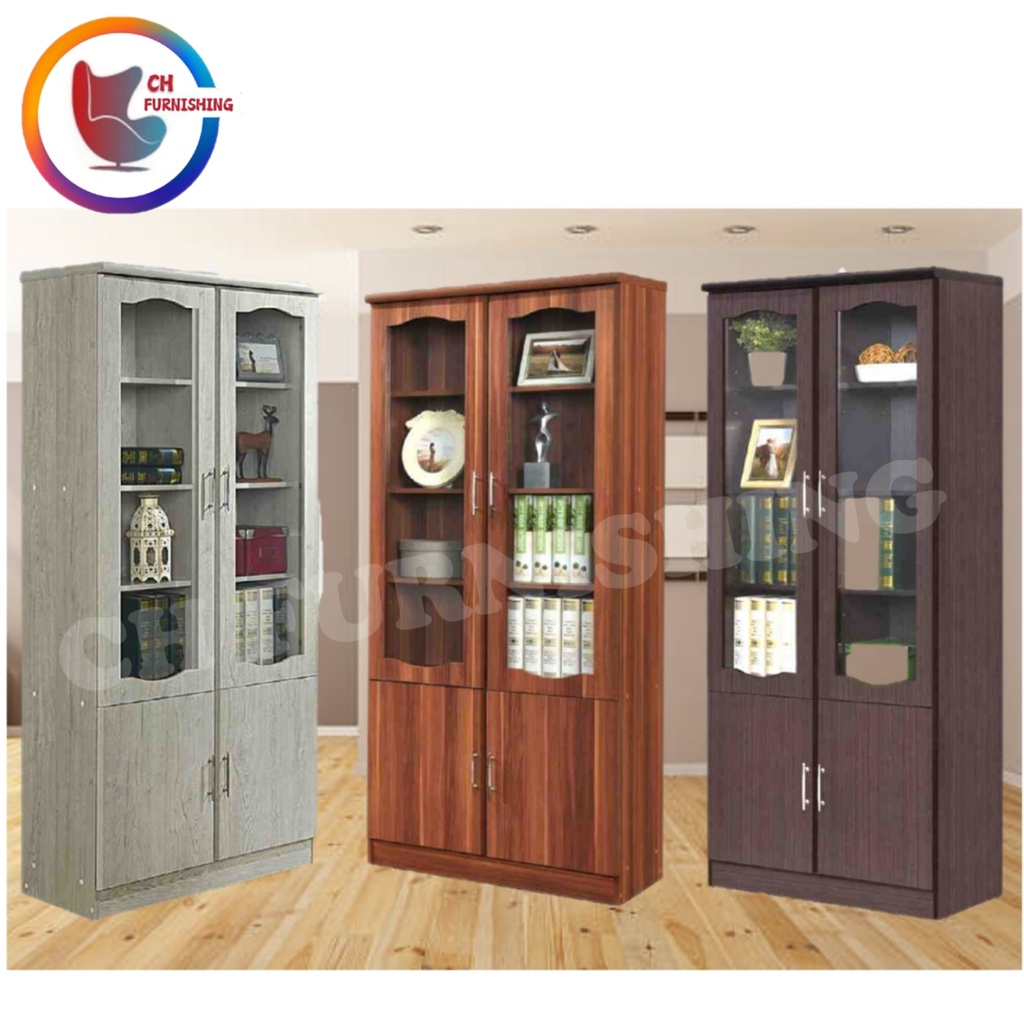 Display Cabinet / Book Case / Book Shelf With Glass Door/Bookcase ...