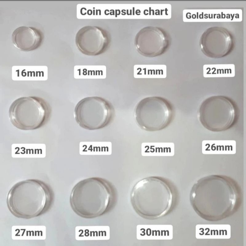 Coin Capsule 16mm - 28mm dinar dirham antam wakala imn sala nubex ...