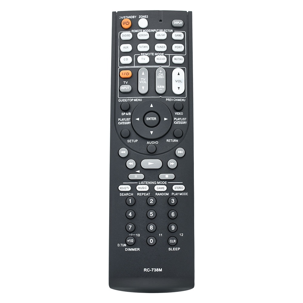 New Replacement Remote Control RC-738M for Onkyo AV Receiver HT-RC160 HT-S7200 TX-SR607 ...