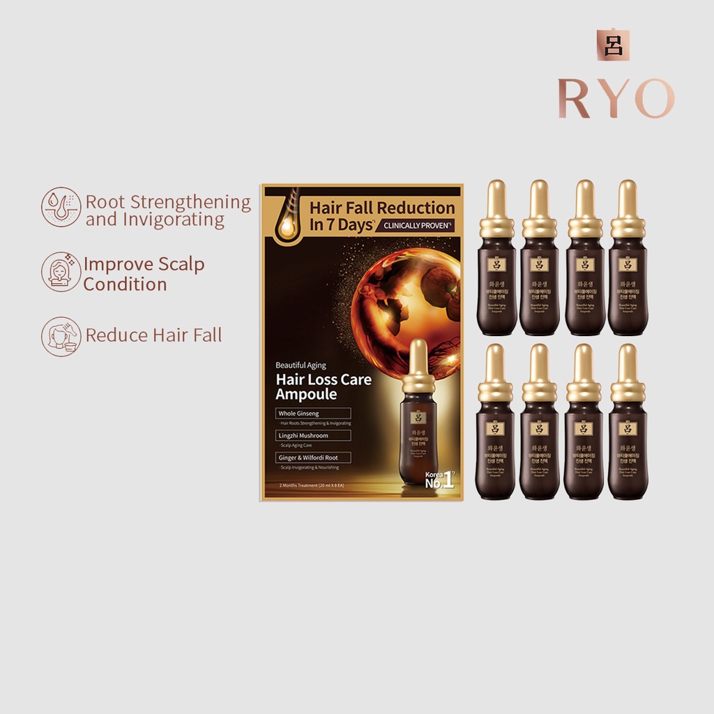 Ryo Beautiful Aging Hair Loss Care Ampoule (8 x 20ml) | Shopee Singapore
