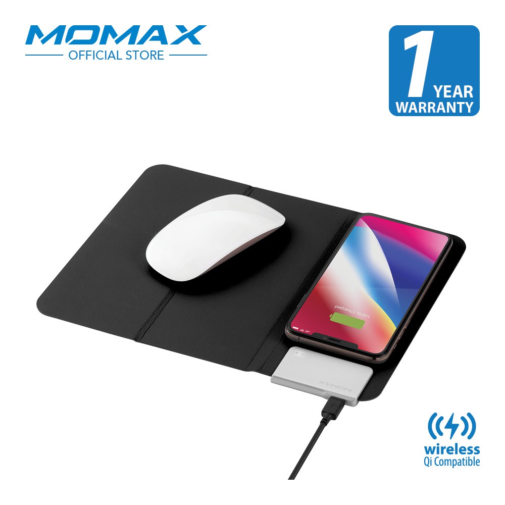 Momax QM2D Q. Mouse Pad with built-in fast wireless charger | Shopee ...