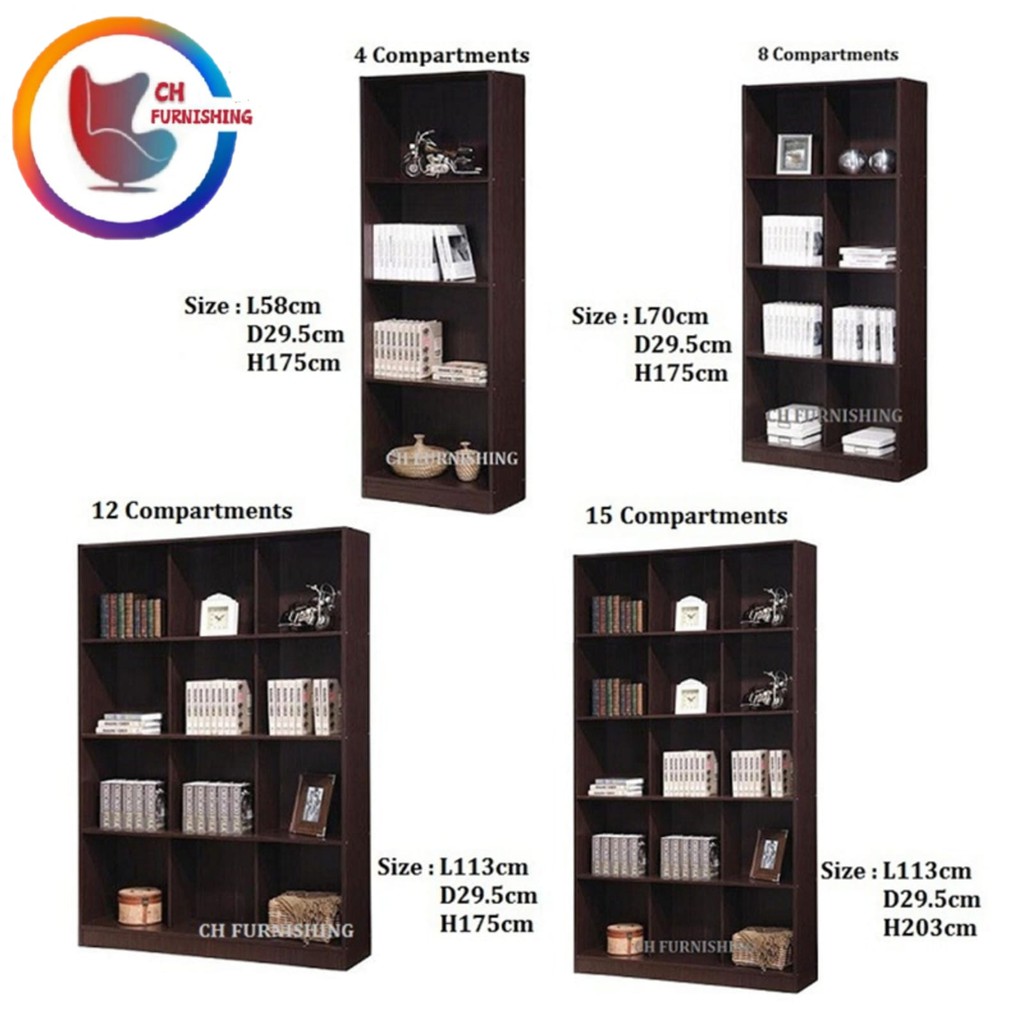 CHF 4 / 8 / 10 / 12 /15 Open Bookcase / Bookshelf / Cabinet( walnut and ...