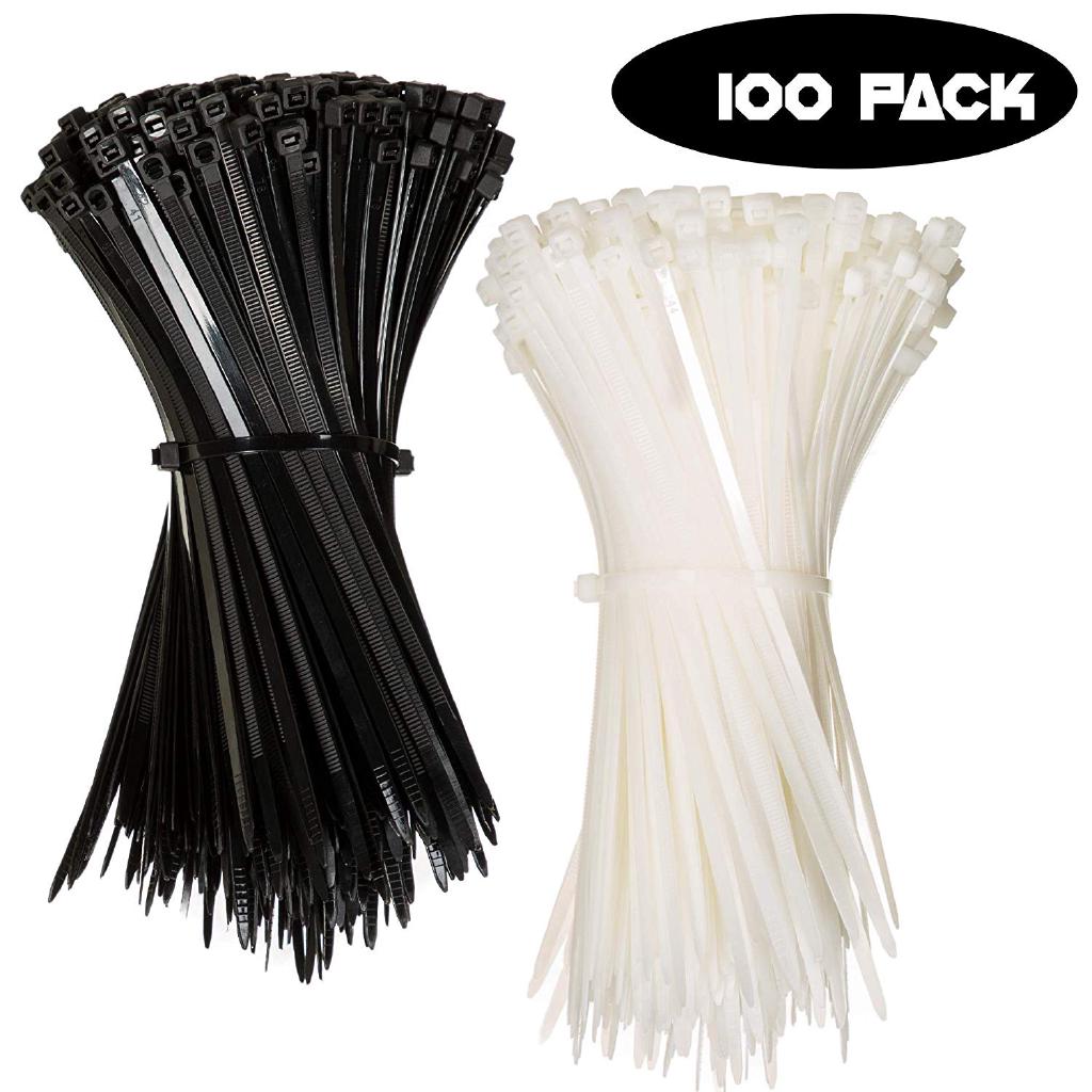 Nylon Zip Ties ( PACK OF 100) Cable Ties Strength Tie Wraps for Tying ...