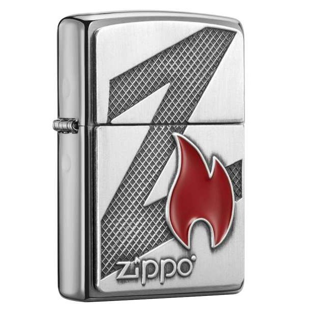 Zippo Big Z Flame- Logo Emblem Brushed Chrome 29104 | Shopee Singapore