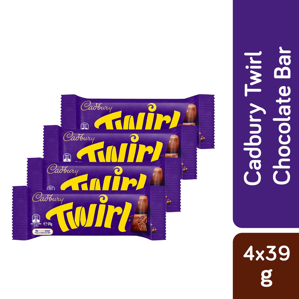 [Bundle of 4] Cadbury Dairy Milk Twirl 39g - Chocolate swirls and curl ...