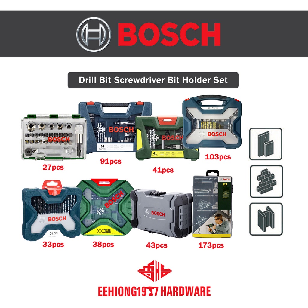 Bosch 33pcs 38pcs 41pcs 43pcs 27pcs Ratchet 103pcs 91pcs X Line Wood