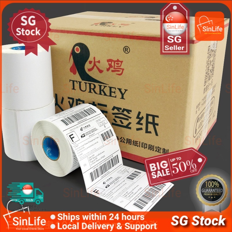 [SG Stock]Thermal Label Sticker Paper Roll - Self Adhesive A6 and More ...