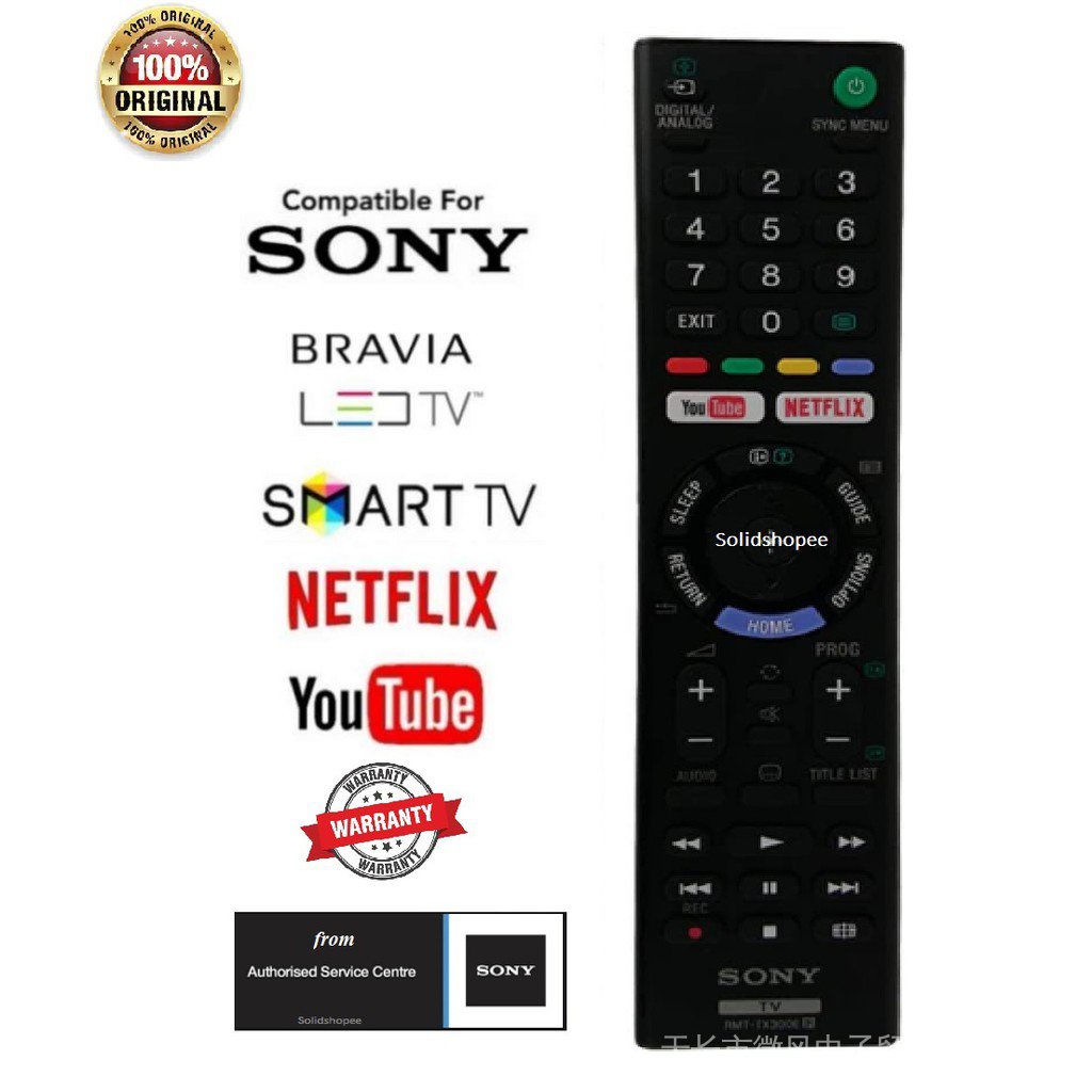 Original Sony TV remote MODEL RMT-TX300P with Netflix and YouTube ...