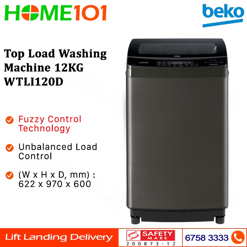 Beko Top Load Washing Machine 12kg WTLI120D | Shopee Singapore