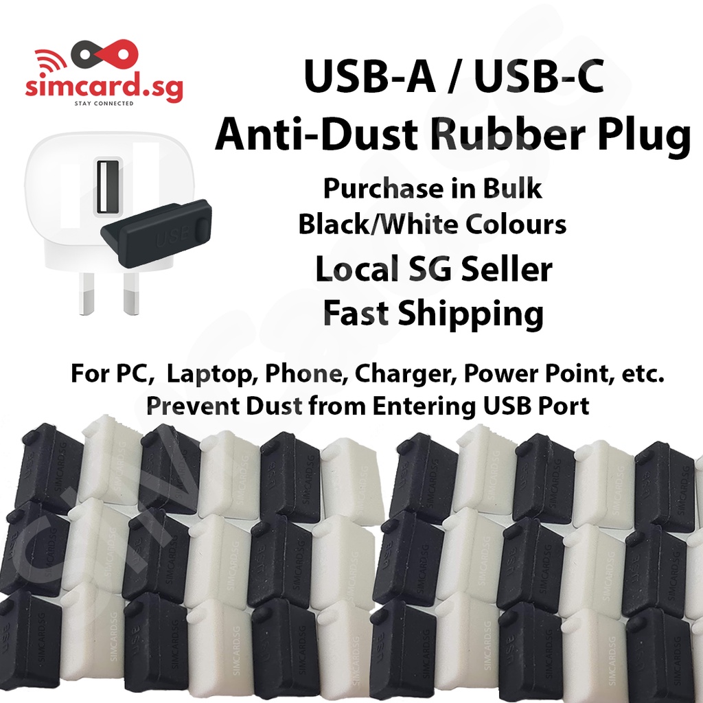 [SG Seller] USB Port Anti-Dust Cap - Rubber Plugs / Cover / Stopper for ...