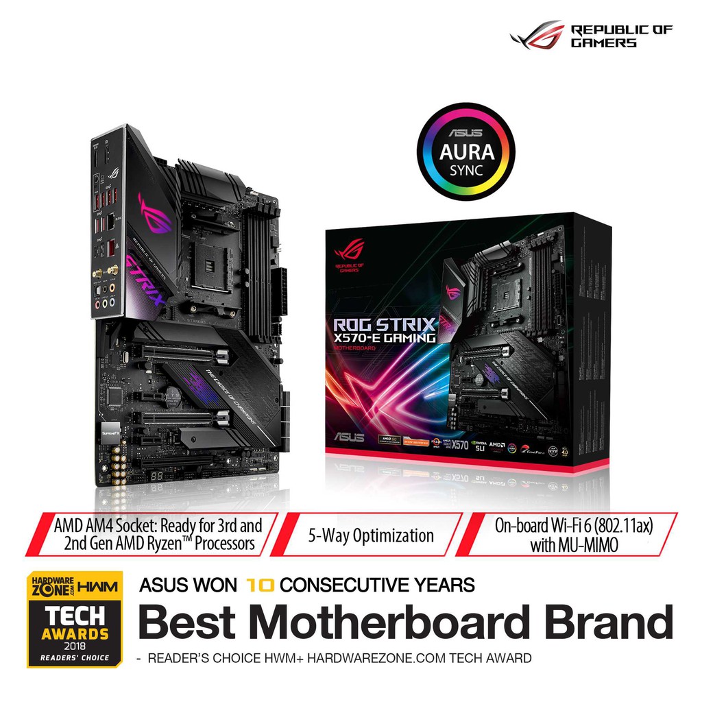 ASUS ROG STRIX X570-E GAMING WIFI II AMD X570-E ATX gaming motherboard ...