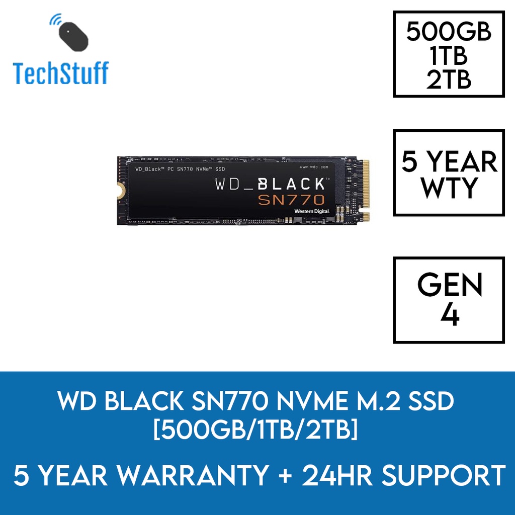 WD BLACK SN770 500GB/1TB/2TB GEN 4 M.2 NVME Internal SSD [2022 Edition ...
