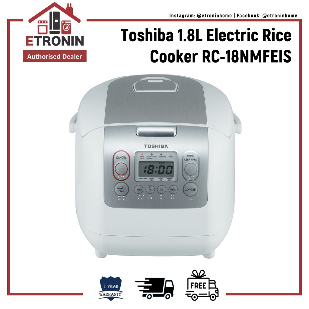 Toshiba 1.8L Electric Rice Cooker RC-18NMFEIS | Shopee Singapore