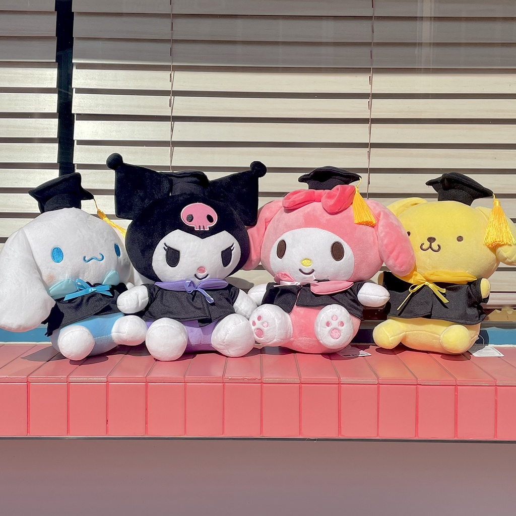 Sanrio graduation dolls 4colors Kuromi Mymelody Cinamoroll Pompompurin ...