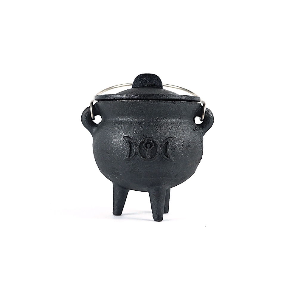 AETHERSTONES Cast Iron Triple Moon Wicca Magic Mini Pot Cauldron | Shopee Singapore