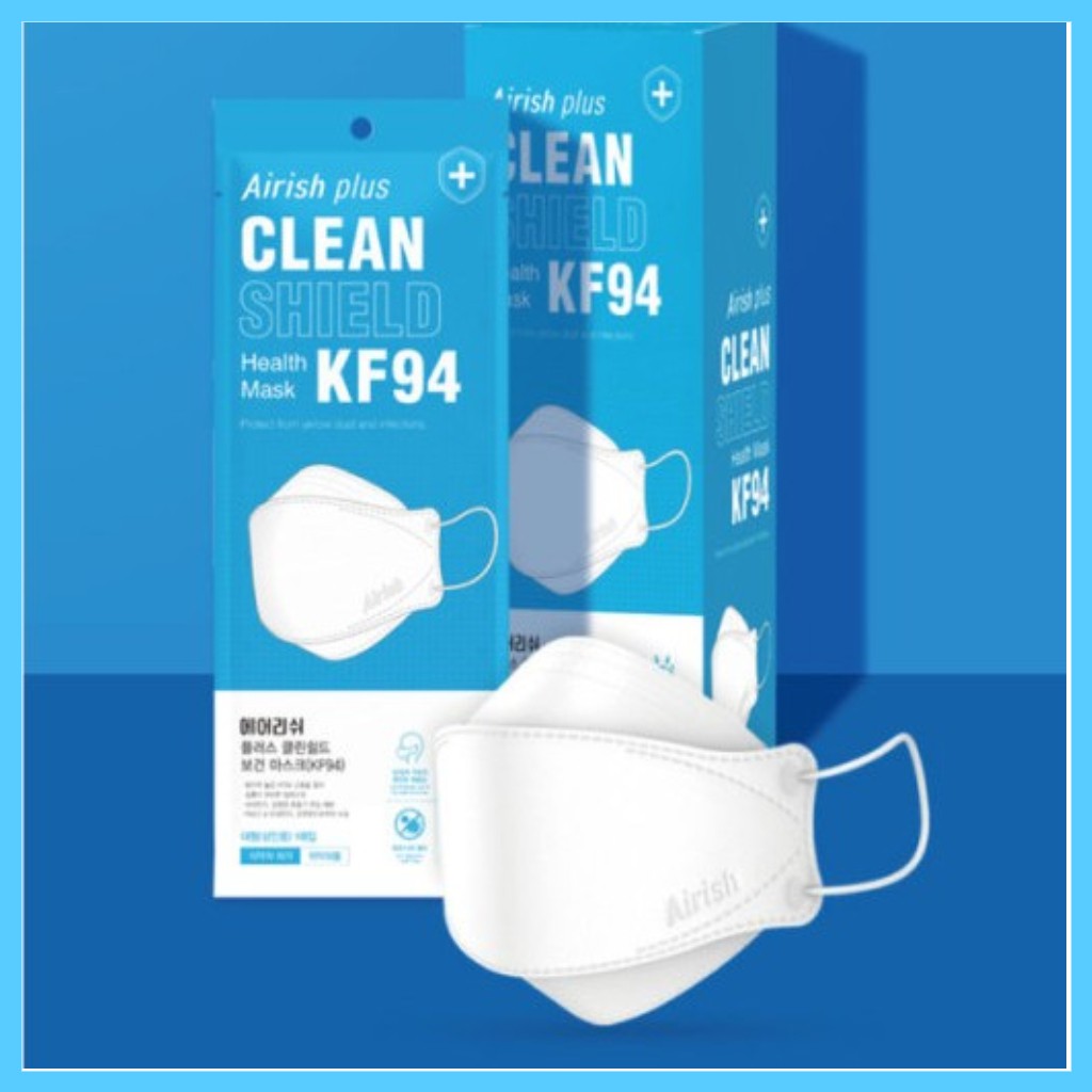 Airish Plus Clean Shield Health Mask KF94 white Large 1P*40ea | Shopee ...