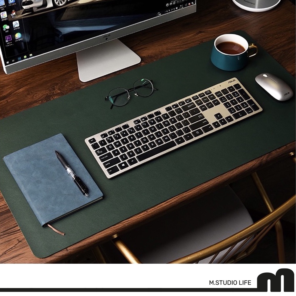 Large Size Office Desk Protector Mat PU Leather Waterproof Mouse Pad ...