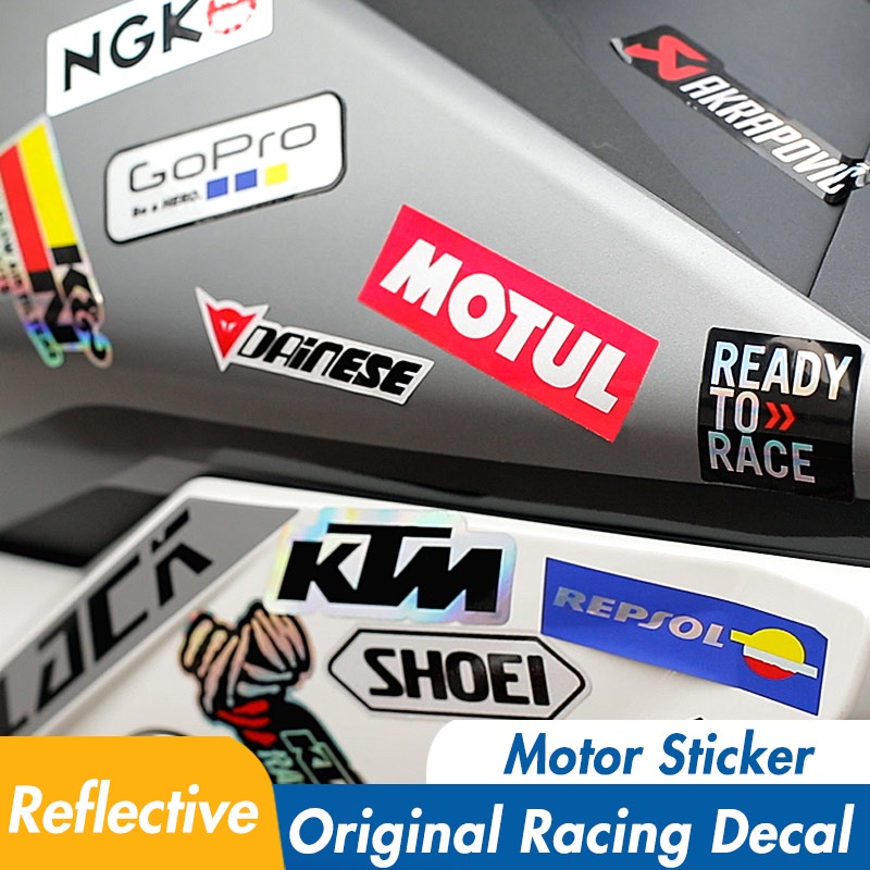 Original Racing Sponsor Sticker Motorcycle Helmet Decal Waterproof Car ...