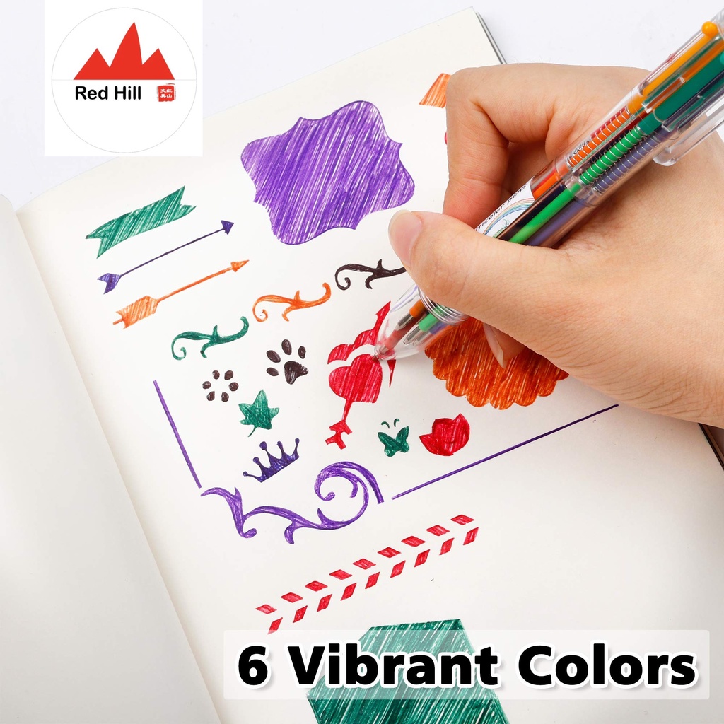 6-in-1 Multicolour Ballpoint Pen 6-Color Retractable Ballpoint Pens ...