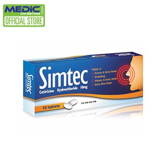 Simtec Cetirizine Hydrochloride 10mg 10s - By Medic Drugstore | Shopee ...